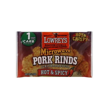 Lowrey's Bacon Curls Microwave Pork Rinds (Chicharrones), Hot and Spicy ...