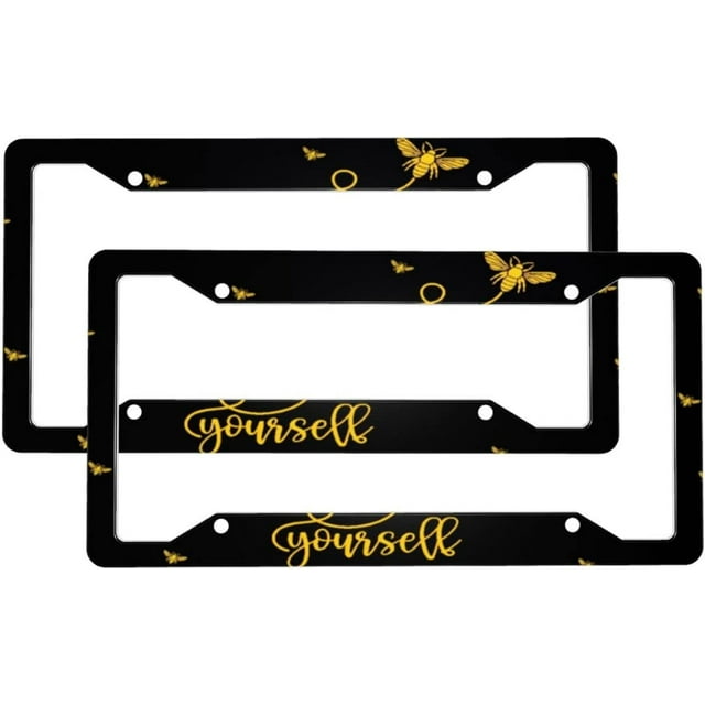 Black License Plate Car License Plate Bracket 2 Pack Set Novelty Car ...