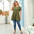 LARACE Super Soft Plus Size Blouse for Women, Short Sleeve Casual Tunic ...