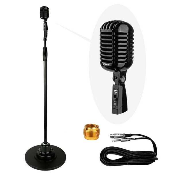 Pyle PDMICR70BK - Classic Retro Vintage Style Microphone & Swing Stand ...