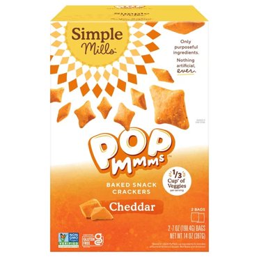 Simple Mills Cheddar Pop Mmms, Gluten-Free Baked Snack Crackers, 4 oz ...