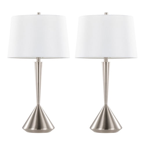 Click here for Daimao Metal Table Lamp In Brushed Nickel With Whi... prices