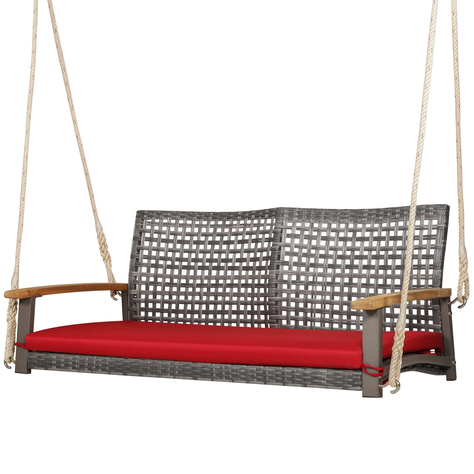 Click here for Patiojoy Topbuy 2-Person Wicker Loveseat Rattan Po... prices