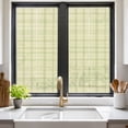 Beige Grid Gingham Window Privacy Film, Abstract Modern Minimalist ...