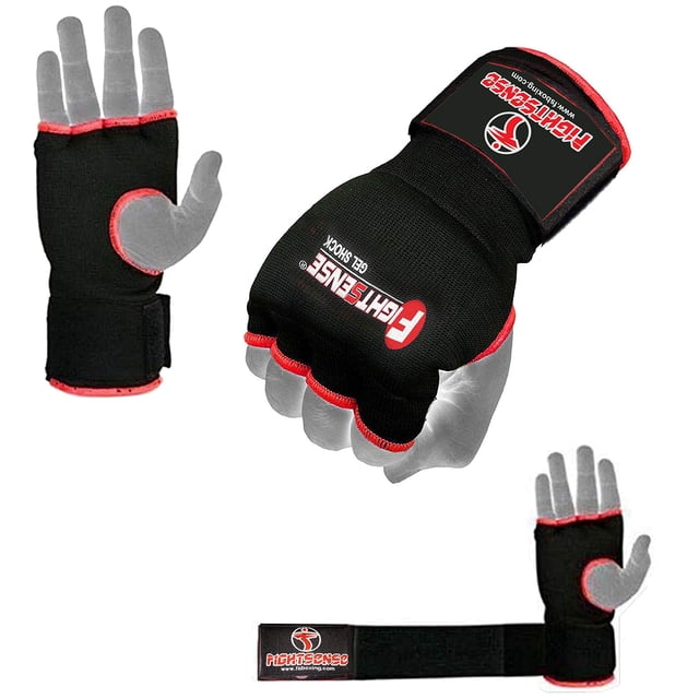 FIGHTSENSE Padded Gel Inner Boxing Gloves for Men and Women with Long ...