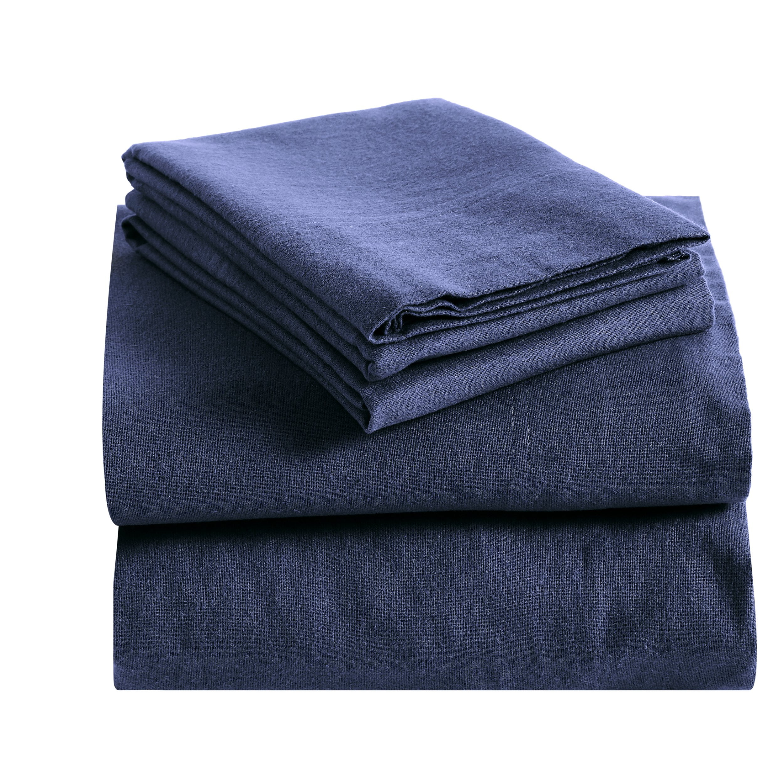 Superior Flannel Sheet Set Fleur De Lis Solid Navy Blue / Twin ...