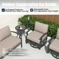 Kullavik Patio Furniture Set 6-Piece Aluminum Sofa with armrest Modern ...