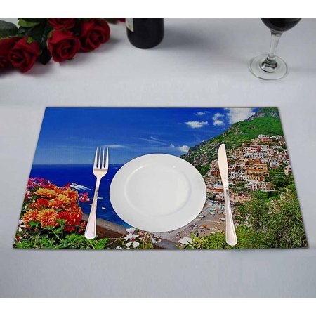 Positano Coast Amalfi Italy Kitchen Dining Table Mats Placemats 30x45 ...