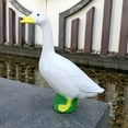7" Realistic White Goose Garden Statue, Small Resin Farm Animal ...