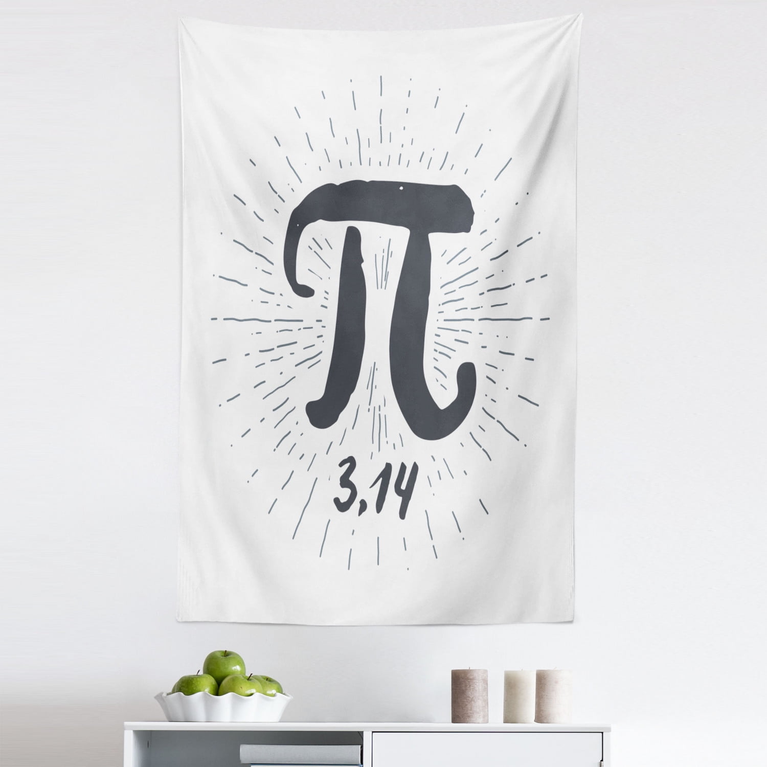 Pi Tapestry, Hand Drawn Look Grunge Design Math Themed Number with ...