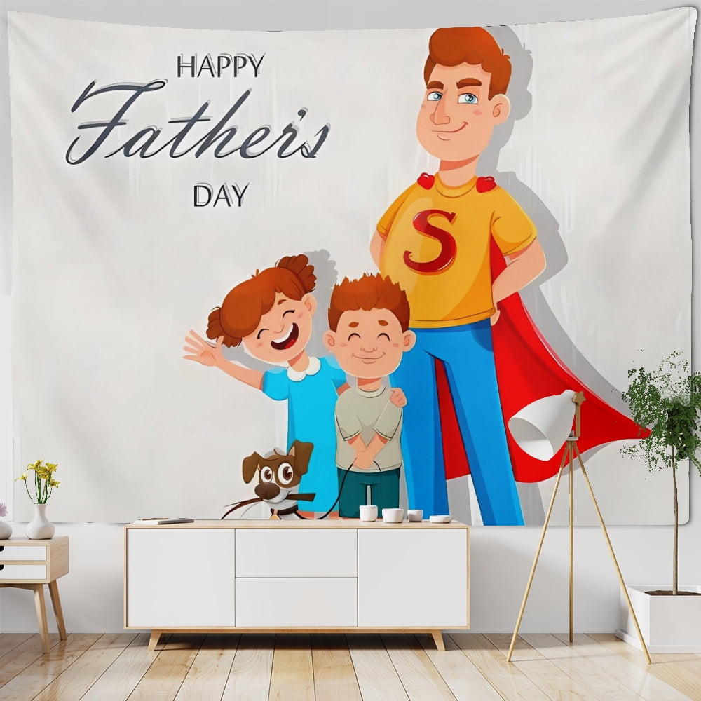 Kingque Happy Fathers Day Party Backdrops Fabric I Love Dad Background