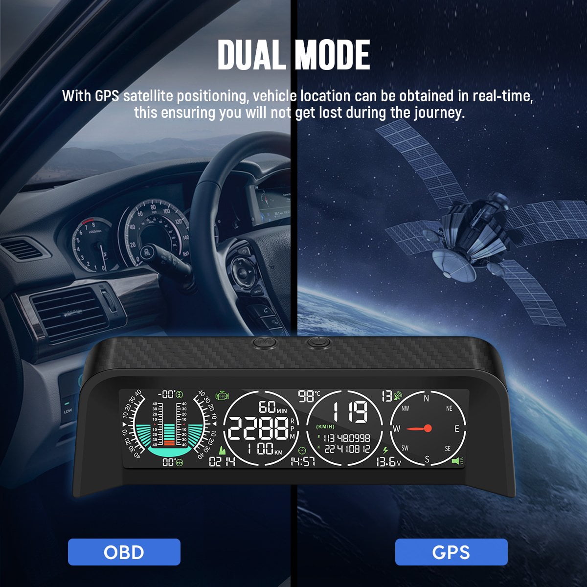 Buy Mrcartool Car GPS/OBD Speedometer HUD Intelligent Head-up Display ...