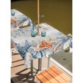 54x54 Square Tablecloth, Blue Coastal Outdoor Tablecloth with Umbrella ...