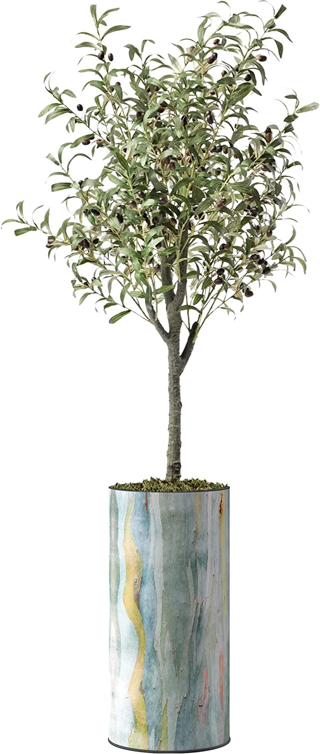 Artificial Tree in Modern Planter, Fake Olive Silk Tree for Indoor and ...
