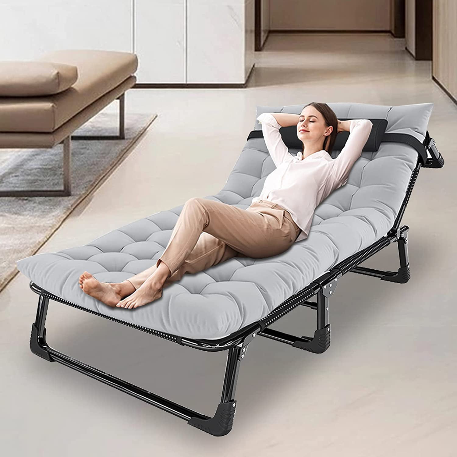 Docred Folding Camping Cot Bed, Adjustable 4-Position