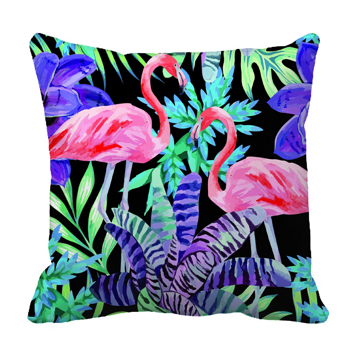 PHFZK Watercolor Pillow Case, Tropical Beach Flamingo Bird and Exotic ...