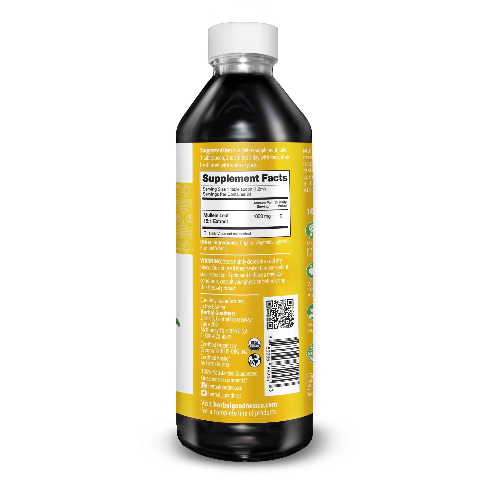 Herbal Goodness, Mullein Leaf Tincture Extract, Lung Detox Drops ...