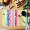 Abstract Flowers Cotton Linen Placemats Set of 2, White Dandelion ...