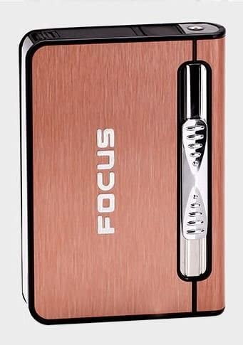 Focus Cigarette Case Dispenser with Butane Jet Torch Lighter (Holds 10 ...