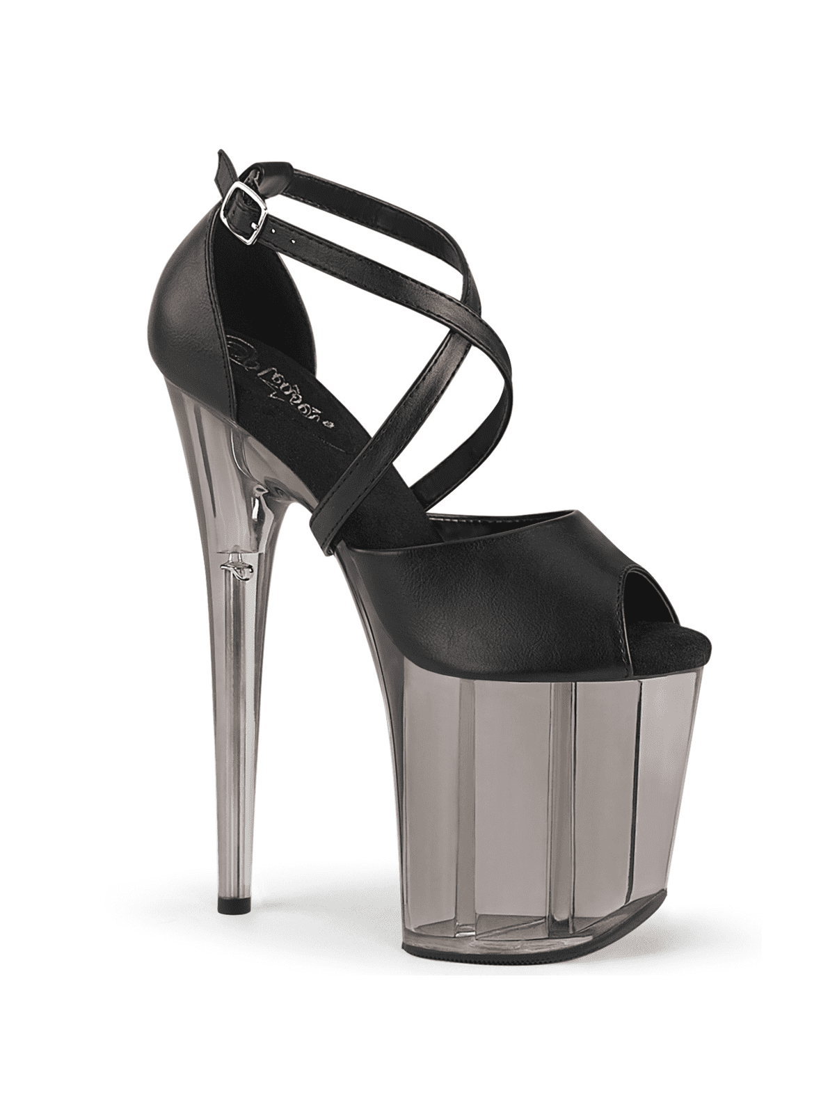 FLAMINGO-840T, 8" Heel 4" Tinted Platform Peep Toe Close Back Sandal ...