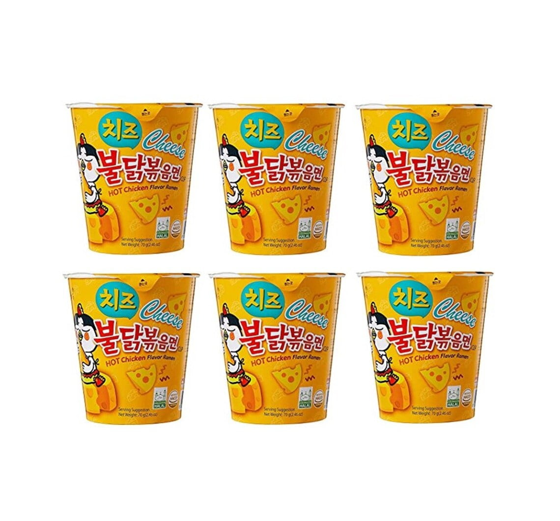 [Pack of 6] Samyang Buldak Cheese Chicken Roasted Stir Fried Ramen Cup ...