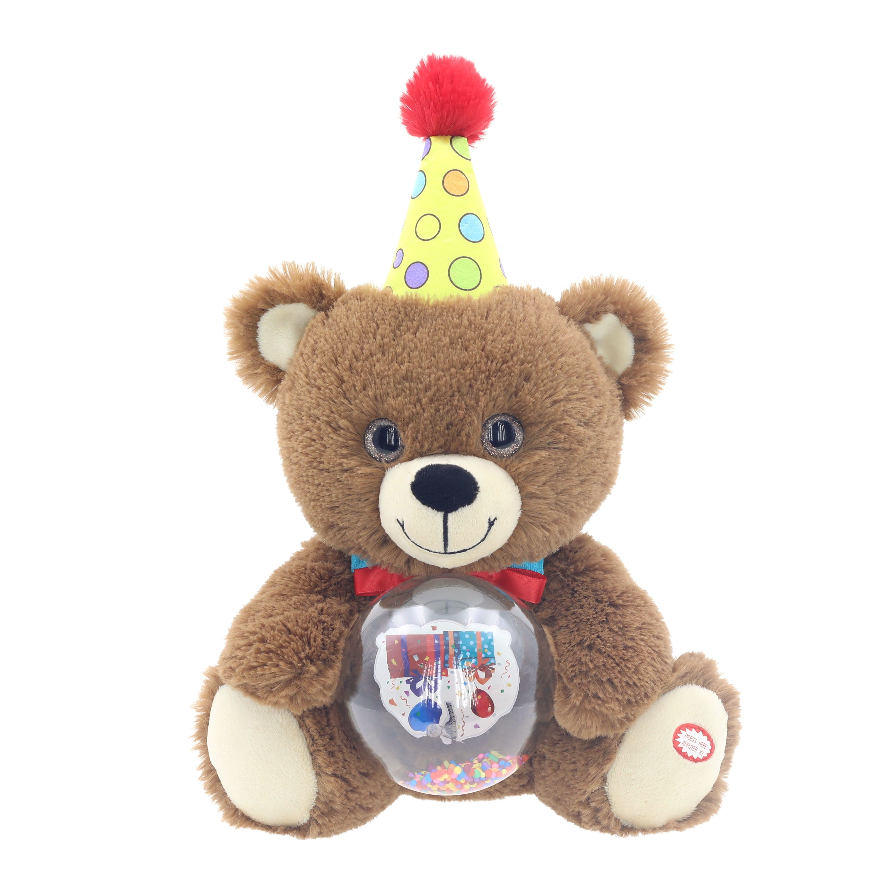 Way to Celebrate Tie Dye T Shirt Stuffed Plush 13 inch Bear Happy Birthday Child Ages 3 and up Walmart