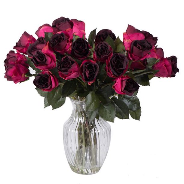 Purple Rose Arrangement Everyday Floral - 16 in. - Walmart.com ...