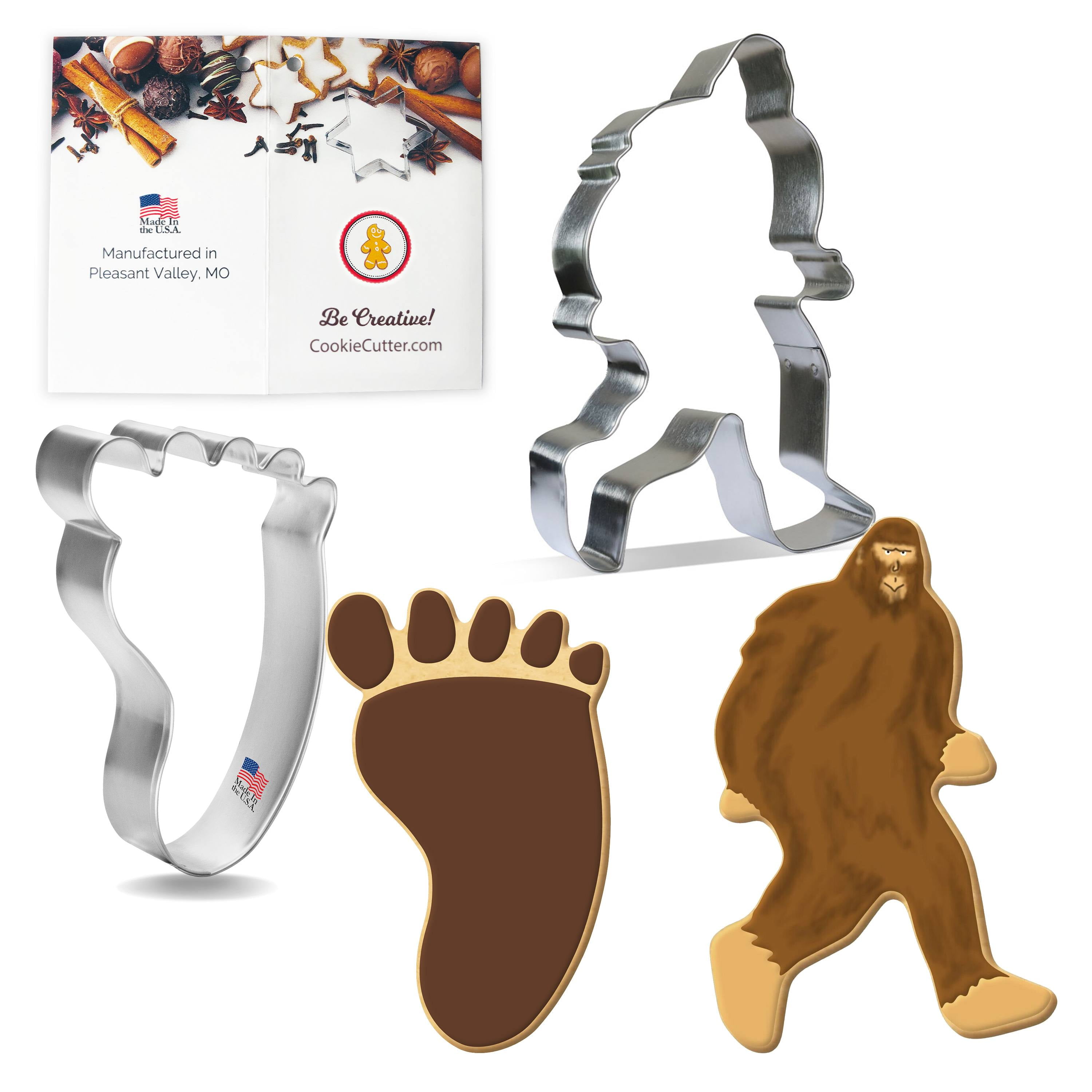 Foose Cookie Cutters Bigfoot Cookie Cutter 2 Piece Set, Sasquatch, 4 ...