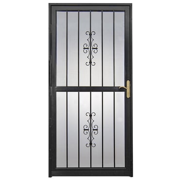 Grisham Deluxe Steel Security Door,36'' x 80'' Metal Tempered Glass ...
