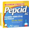 Pepcid AC Maximum Strength Famotidine 20 mg, 75 Tablets - Walmart.com