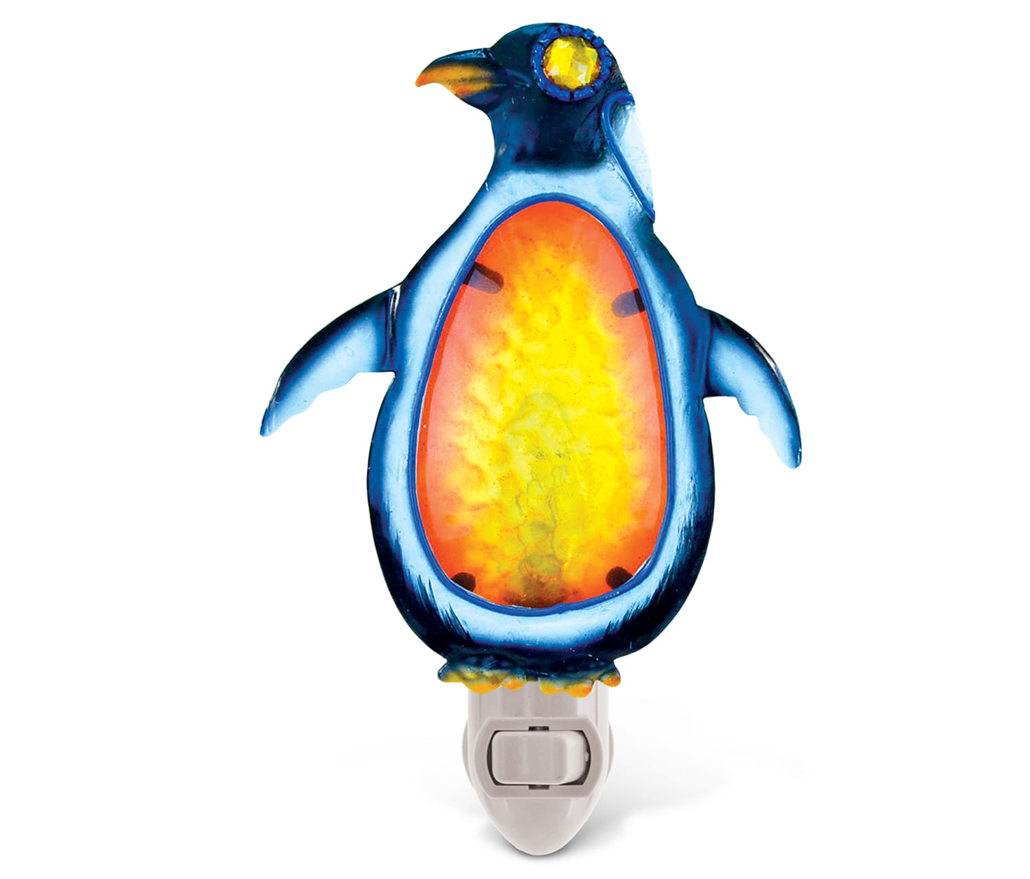 Puzzled Glass Art Night Light Penguin, Plug in Decorative Socket Lamp ...
