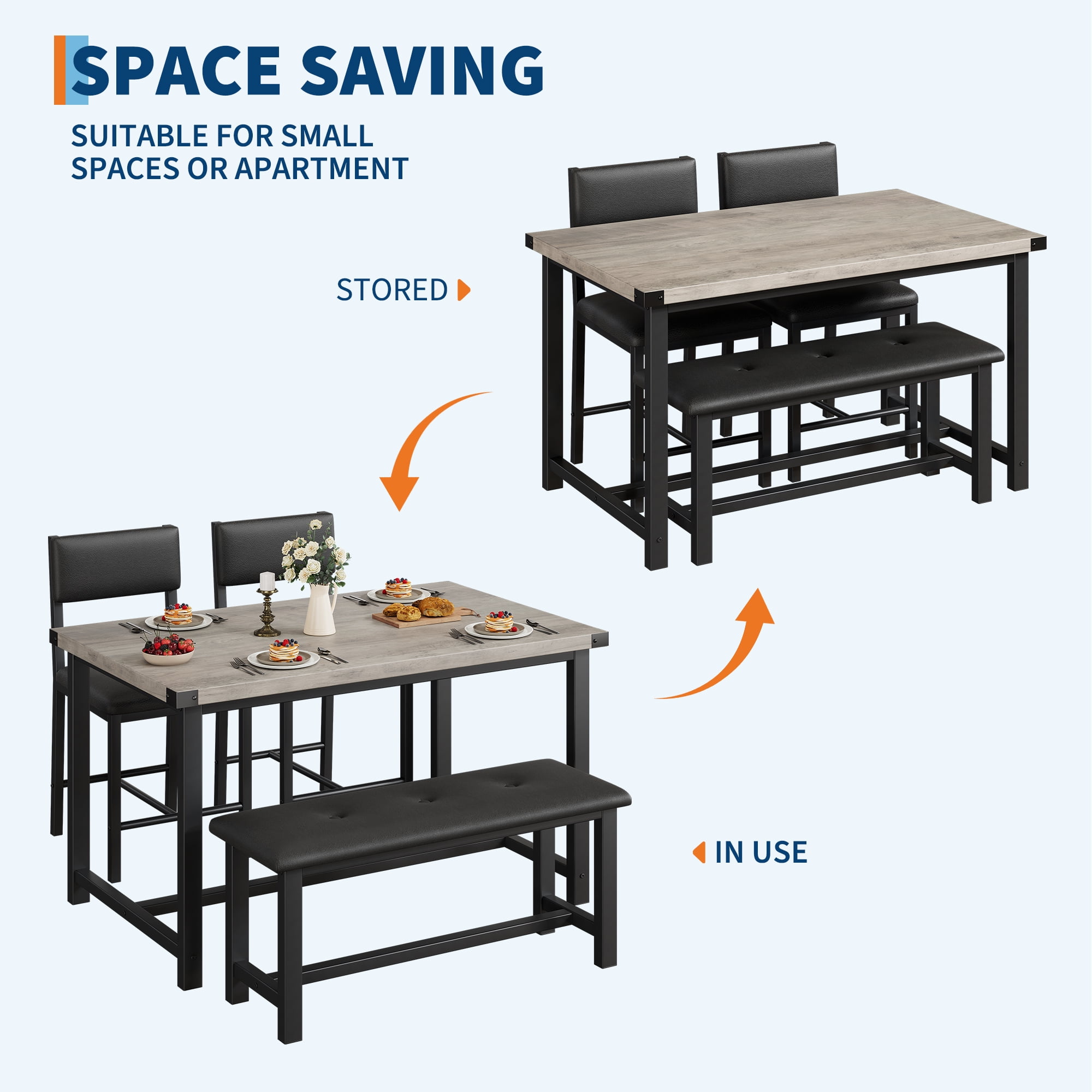 Click here for Zzistar Wooden Dining Table Set For 4  Small 4-Pie... prices