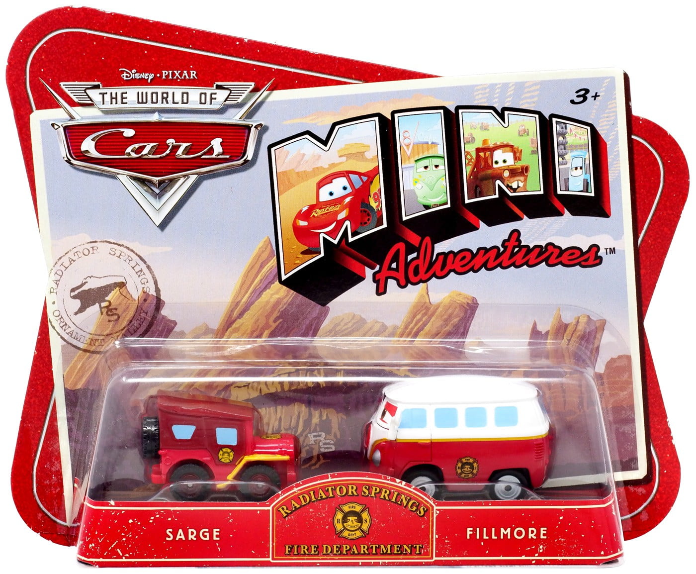Radiator Springs Fire Department Sarge & Fillmore Plastic Car, 2 Pack ...