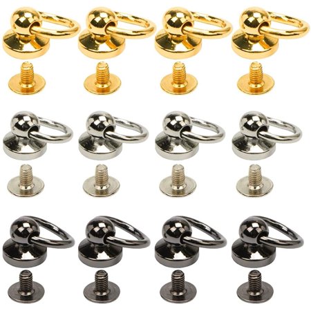 SICED Leather Rivet 30 Piece Ring Rivets Ring Screw Round Button Studs ...