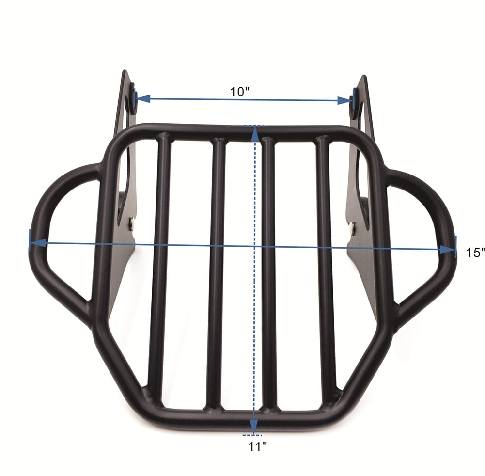 Motorcycle Flat Black King Detachable Luggage Rack For 2009-2017 Harley ...