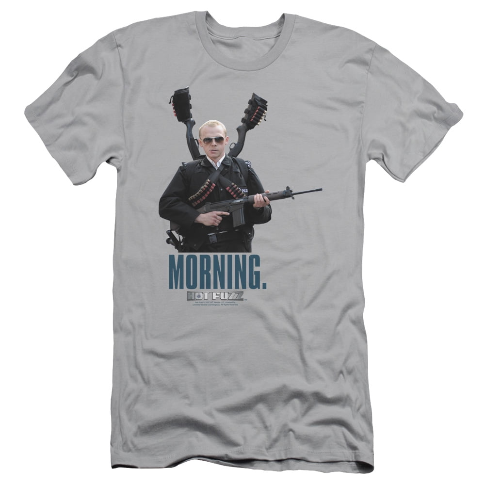Hot Fuzz Morning S/S Adult 30/1 T-Shirt Silver - Walmart.com