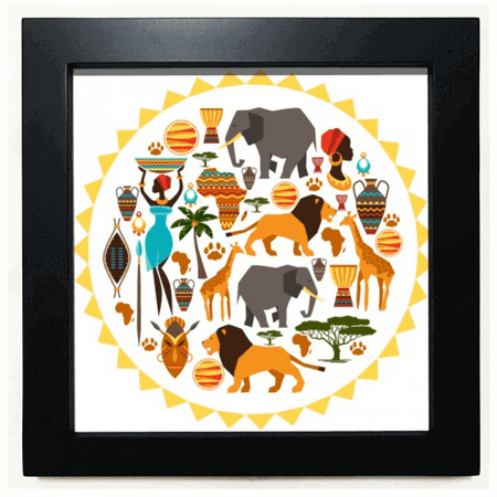 Africa Animals life African Black Square Frame Picture Wall Tabletop ...