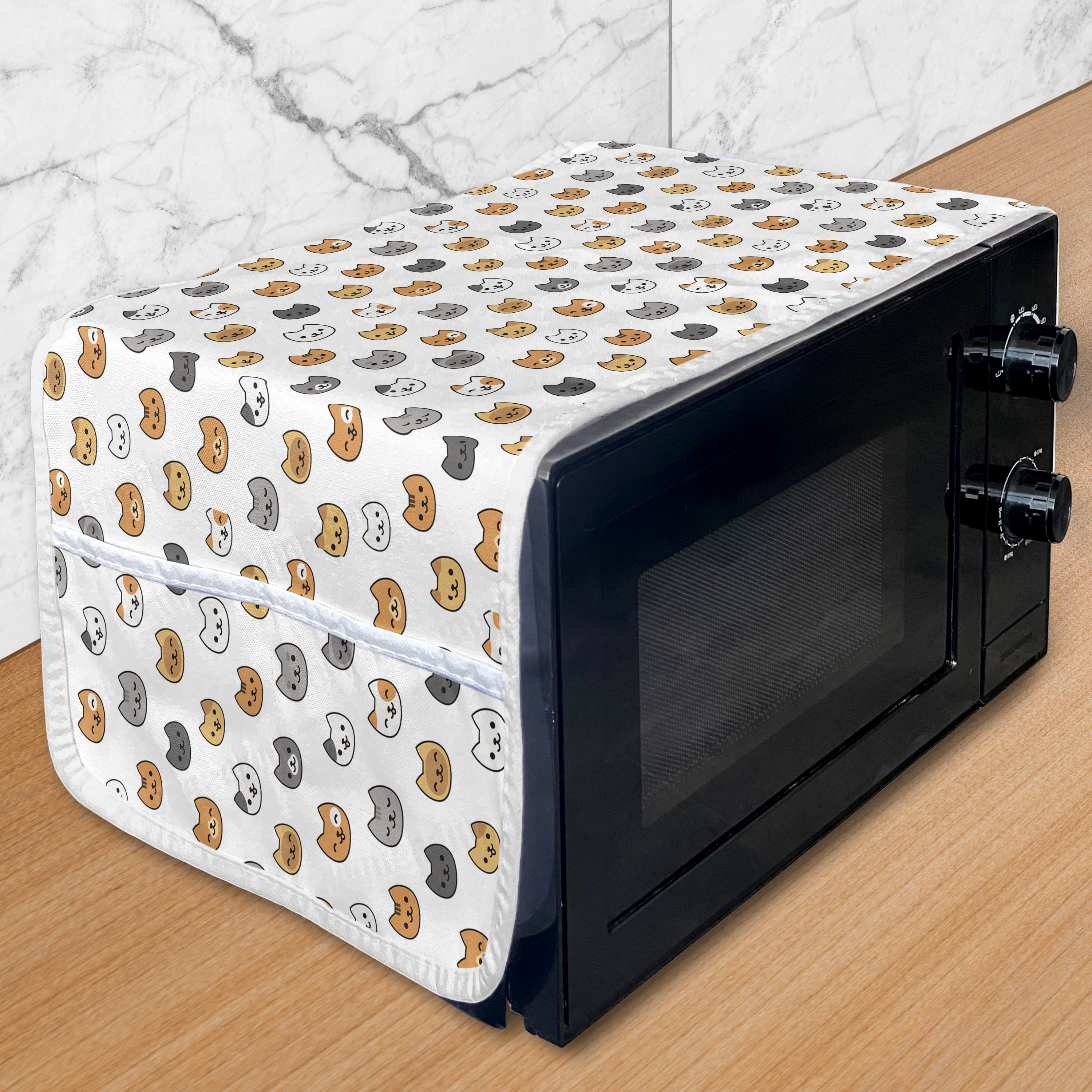 Kitten Microwave Oven Cover, Pattern of Cartoon Cats Different Breeds ...
