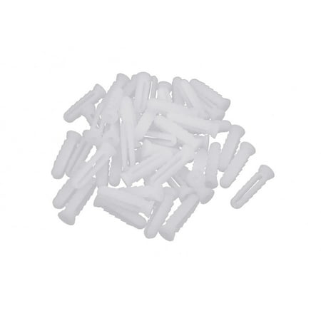 6mm x 25mm Plastic Expansion Nail Plugs Wall Anchor Screw White 50pcsv ...