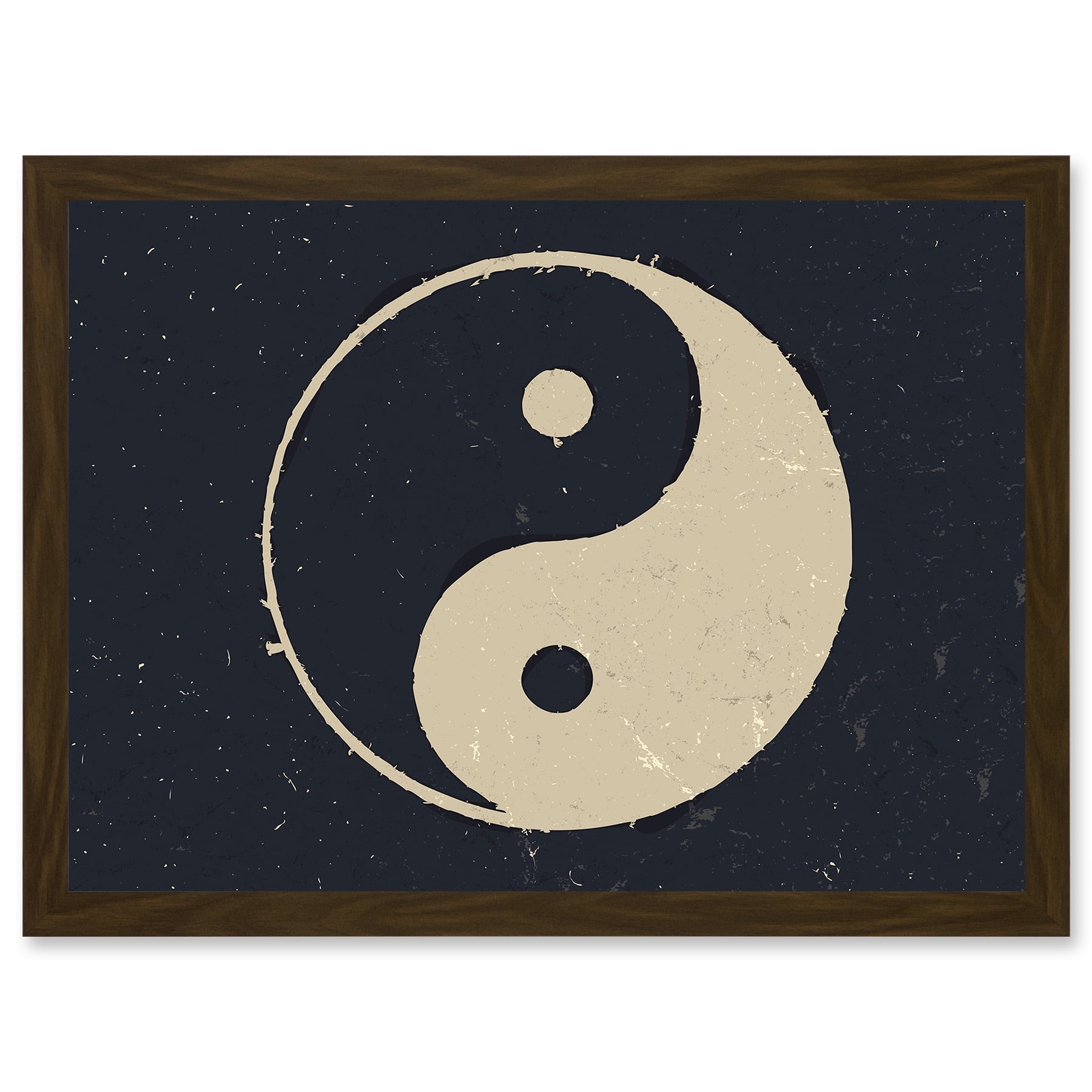 Drawing Taoist Philosophy Yin Yang Black White Artwork Framed Wall Art ...