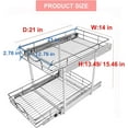 Pull Out Cabinet Organizer 14" W x 21" D 2-Tier Individual Slide Out ...