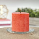 Mainstays Unscented Decorative Red Mottled Pillar Candle 3x3in Cotton ...