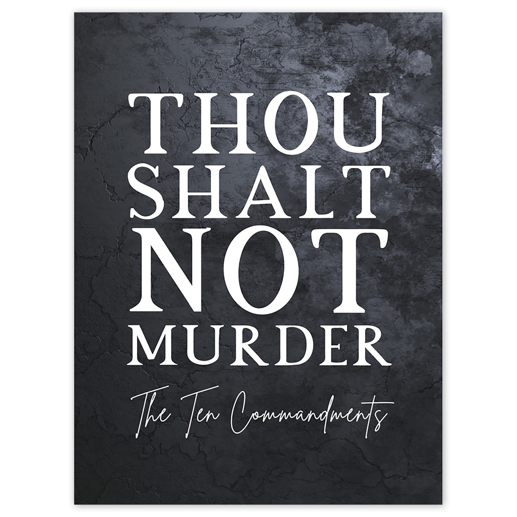 Ten Commandments Thou Shalt Not Murder Christian Bible Verse Quote ...