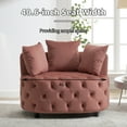 Luxurious Velvet Tufted Round Accent Chair with Plush Pillows for ...