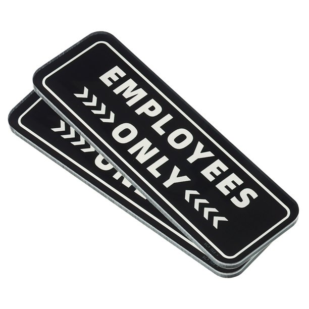 Uxcell Employee Only Sign 6"x2" Self Adhesive Staff Only Sticker Black ...