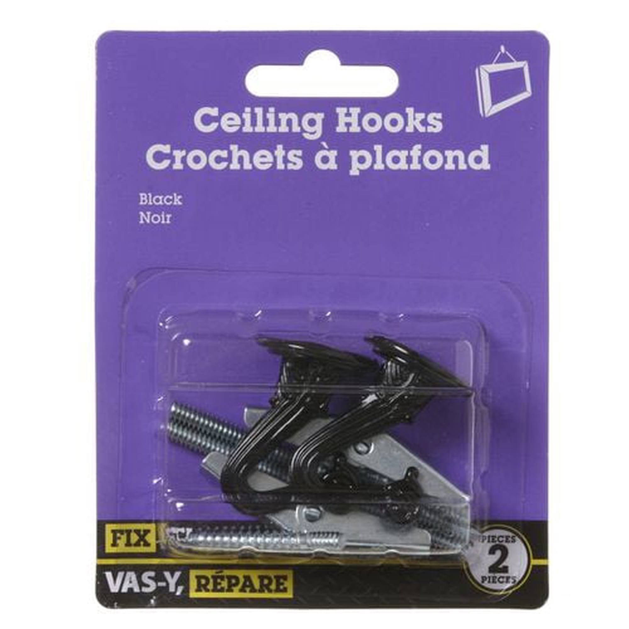 Click here for Fix It! Black Ceiling Hook 2 Pieces prices