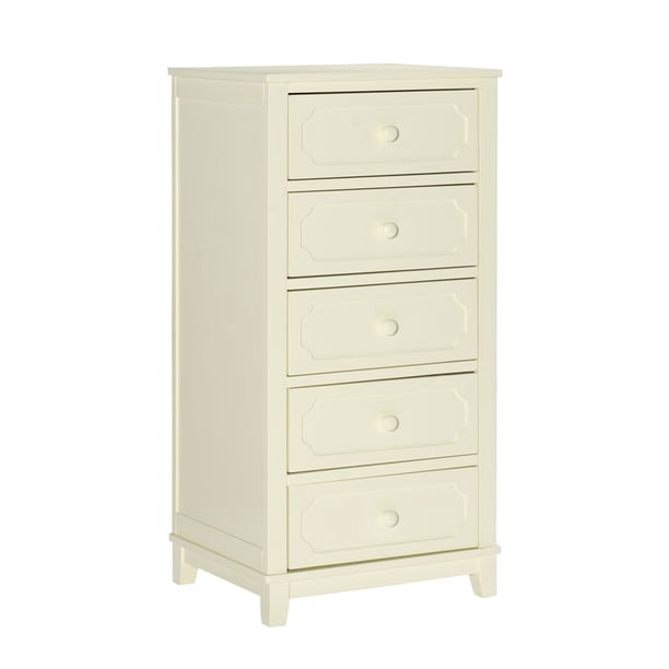 Linon Lannie Wood Five Drawer Storage Chest in White Cream - Walmart.ca