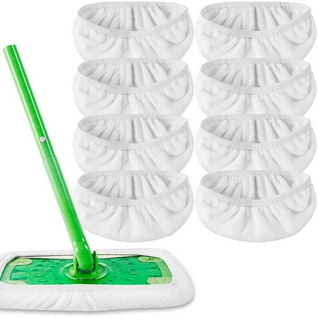 Qianli 8 Pack Cotton Mop Pad Reusable for Swiffer Sweeper Mop, Upgraded ...