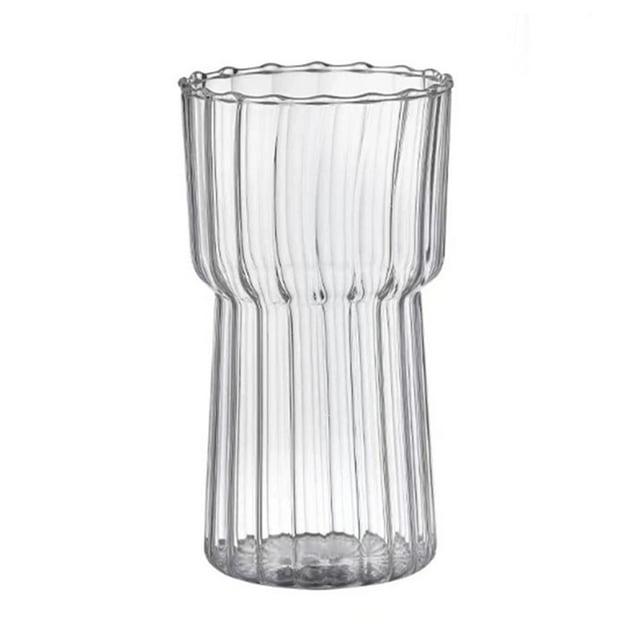Ribbed Glassware, Vintage Glassware 25 oz Origami Style Glass Cup ...