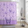 Butterfly Floral Shower Curtain for Bathroom, Purple Floral Texture ...